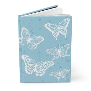 Butterfly Notebook - Blue Hardcover Journal Matte - Etsy