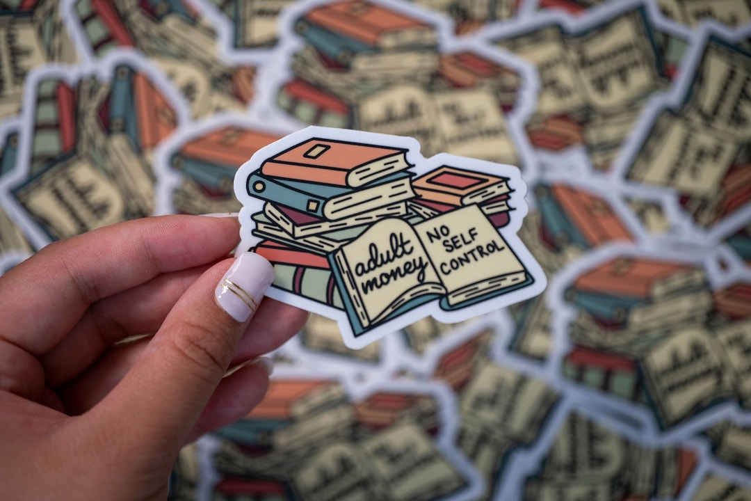 Adult Money, No Self Control Sticker - Books - Etsy