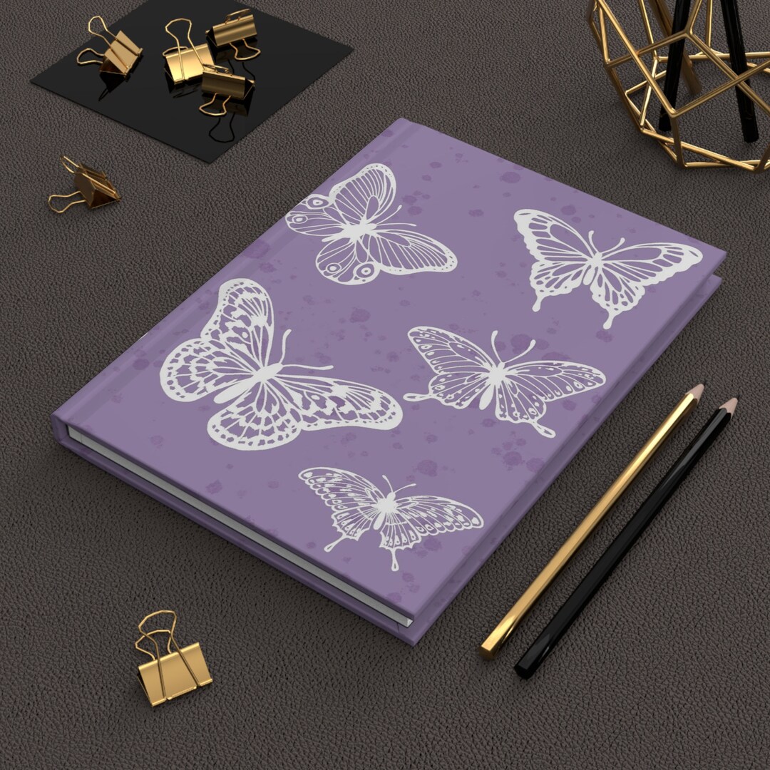 Butterfly Notebook - Purple Hardcover Journal Matte - Etsy