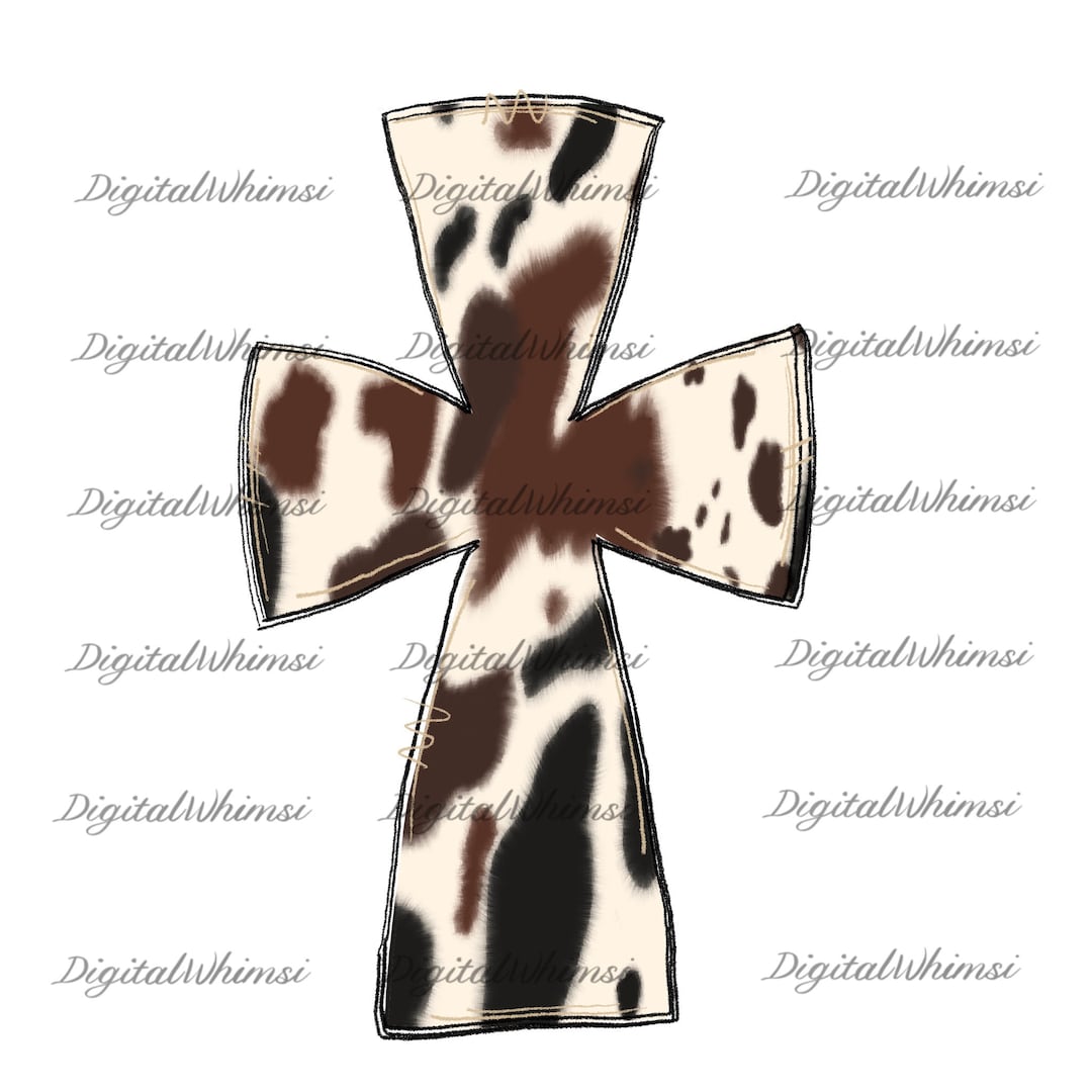 Cross, Cow Print Cross, Country Cross, Animal Print Cross PNG ...