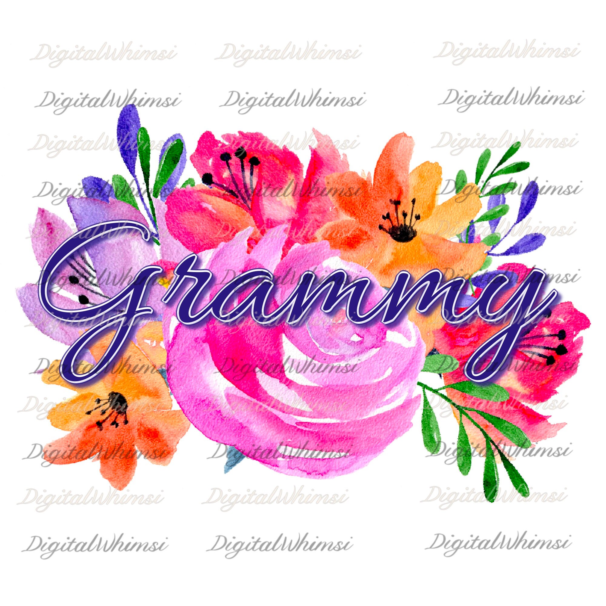 Grammy PNG for Sublimation, Grammy Floral, Grammy Digital Download ...