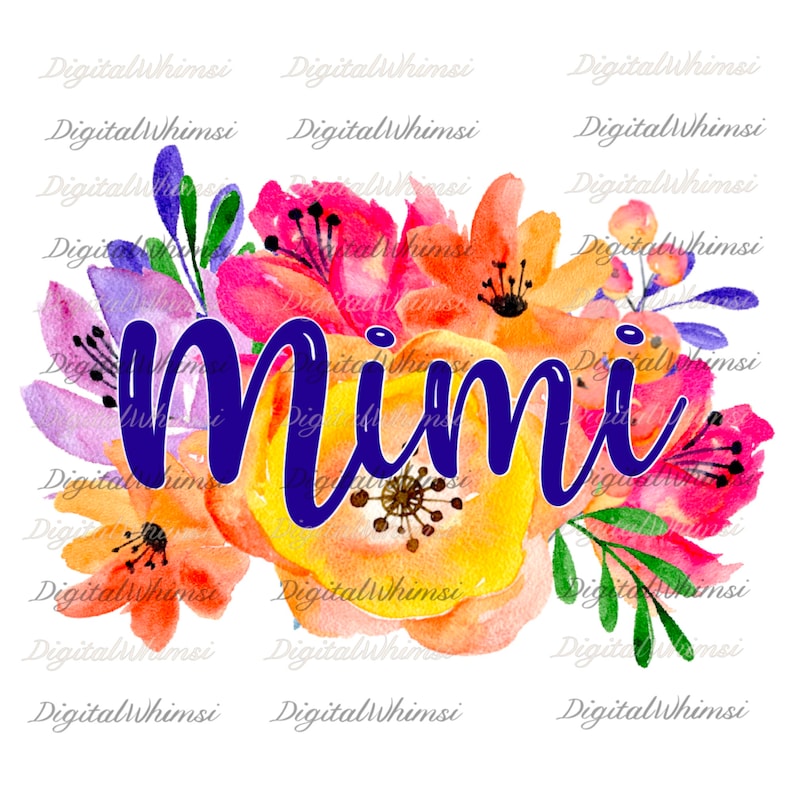 Mimi PNG, Floral Mimi PNG File, Mimi Digital Download for Sublimation ...