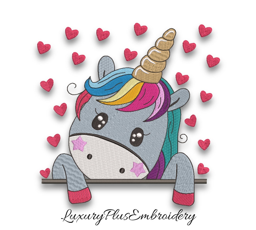 Cute Unicorn Embroidery Machine Designs Pes Kids Instant Digital ...
