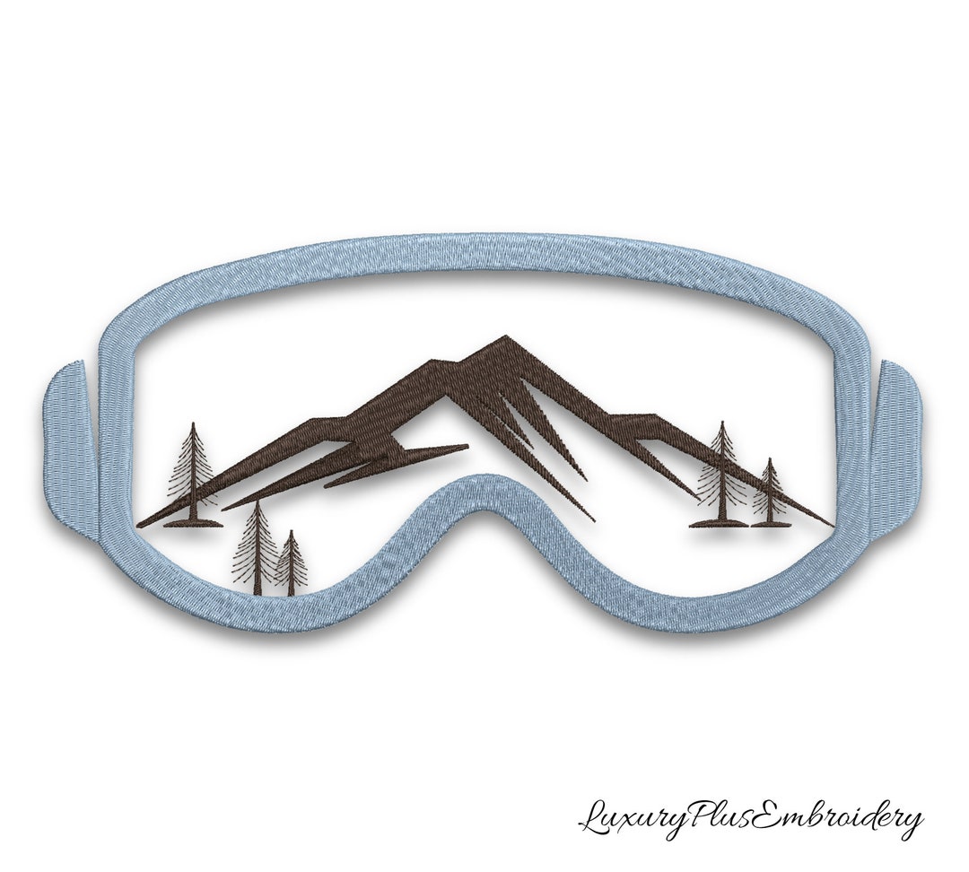 Ski Goggles Embroidery Design Winter Sport Snowy Mountains Machine ...
