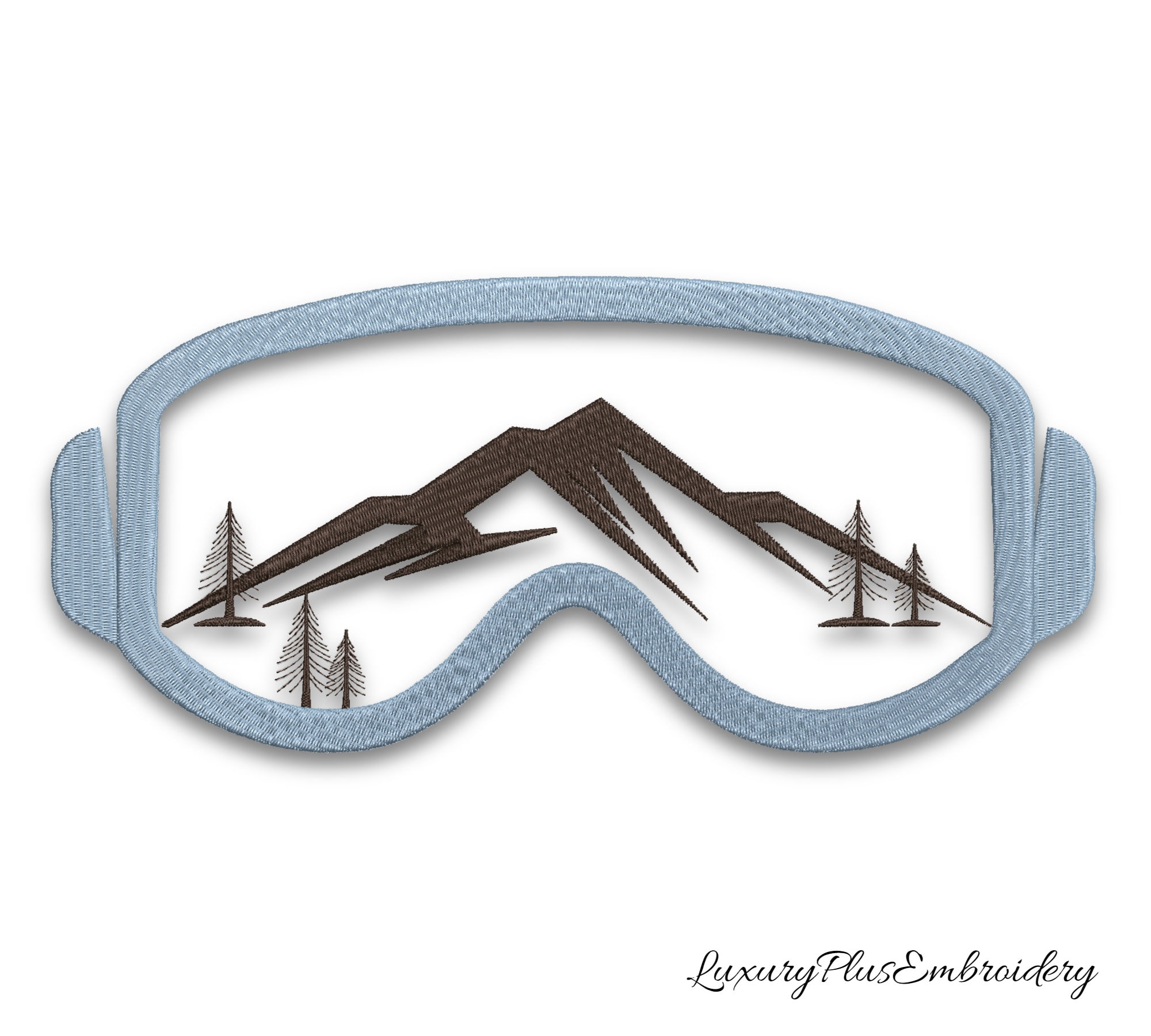 Ski Goggles Embroidery Design Winter Sport Snowy Mountains Machine ...