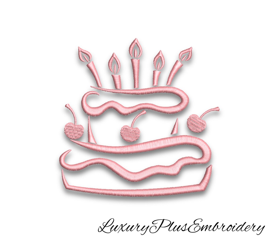 Birthday Cake Embroidery Machine Designs Instant Digital - Etsy