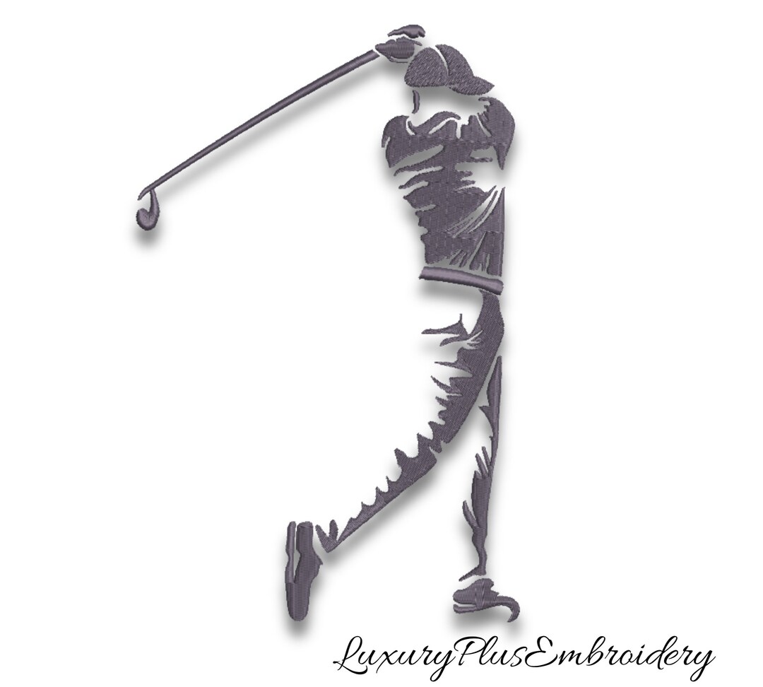 Golfer Embroidery Machine Designs Pes Golf Instant Digital Download Pattern - Etsy