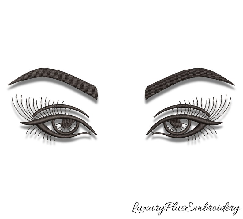 Embroidery Machine Design Make-up Eyelashes Eyebrows Beauty | Etsy