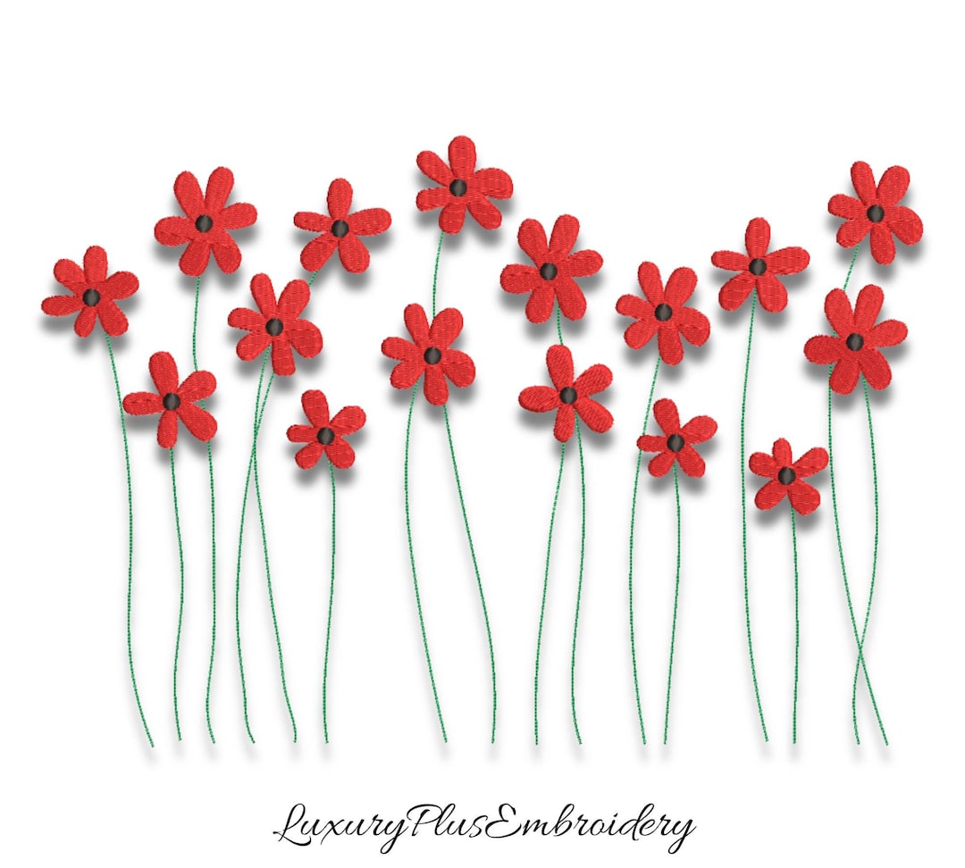 Flowers Embroidery Designs Floral Pes Field Pattern Meadow - Etsy
