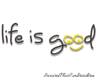 Life is Good Embroidery Design - Etsy