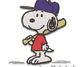 Snoopy Baseball Embroidery Machine Design Peanuts Pattern - Etsy