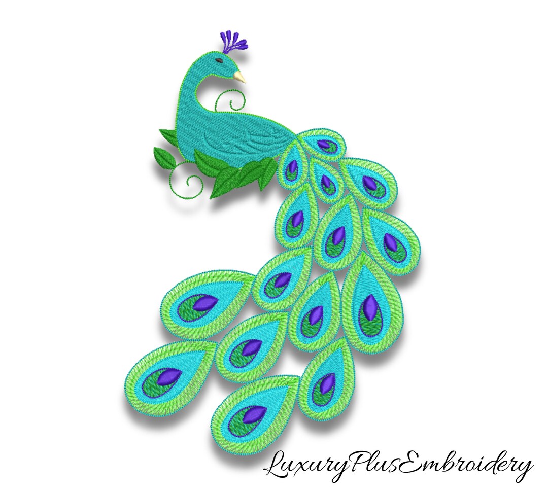 Embroidery Machine Design Peacock Pes Instant Digital Pattern - Etsy