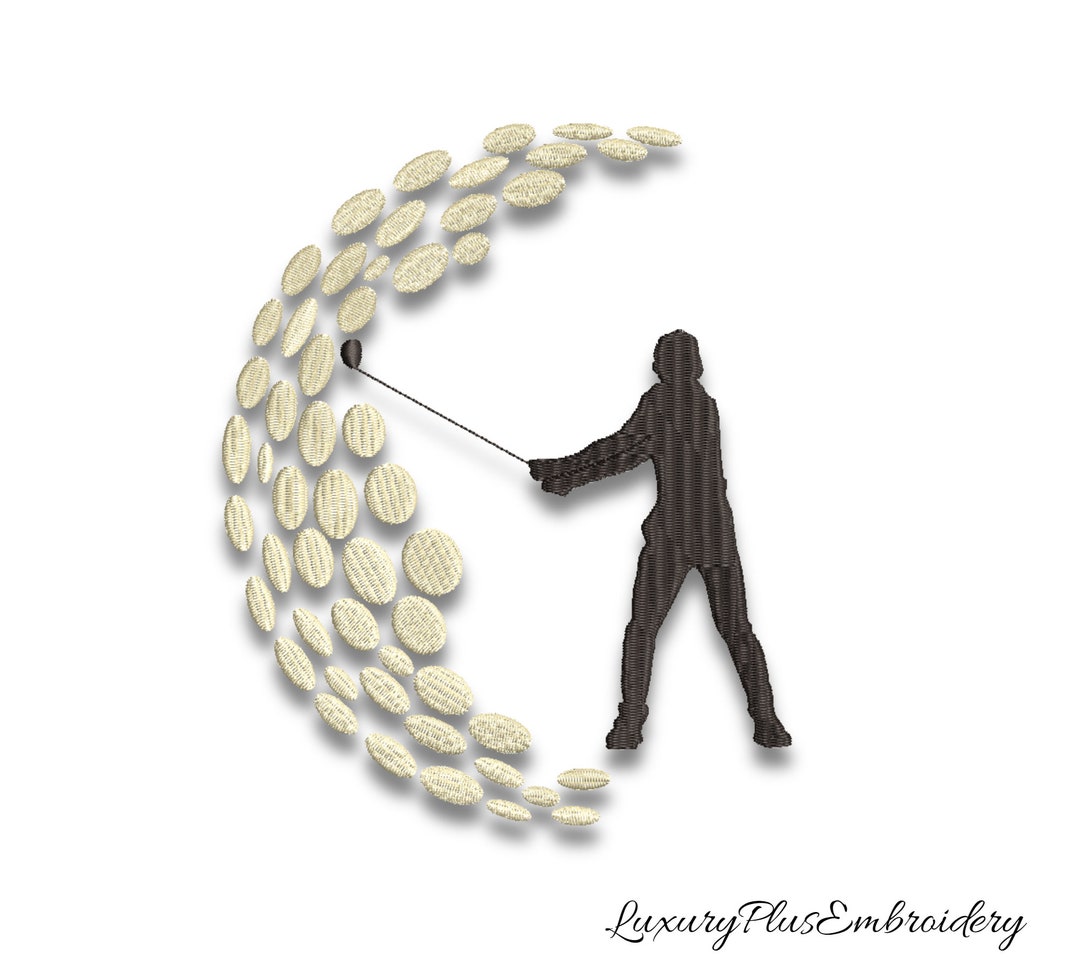 Man Golfer Embroidery Machine Designs Sport Pes Instant Digital Pattern ...