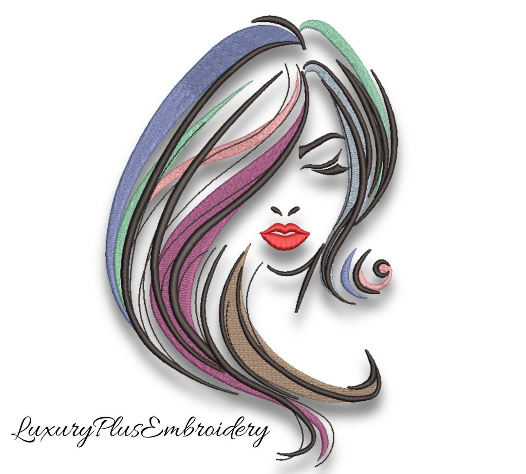 Women Embroidery Machine Design Pes Hair Fashion - Etsy
