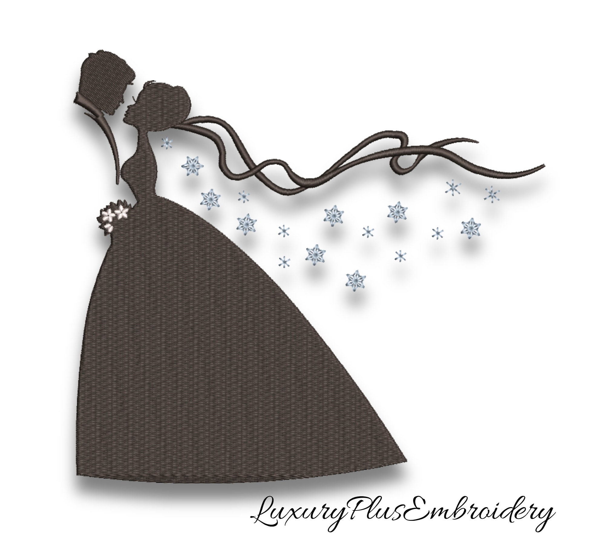 Bride and groom embroidery design wedding pattern digital pes | Etsy