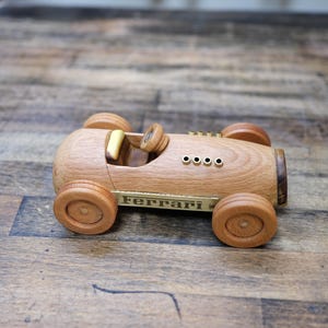 Handmade Wooden F1 Race Car – Vintage Ferrari 375 Toy. Personalized ...