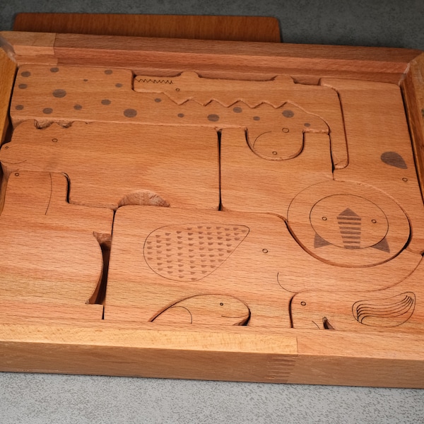 Wood Animal Puzzle - Etsy