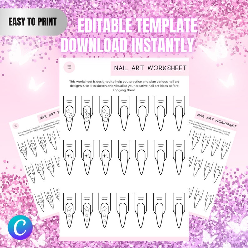 Nail Art Worksheet - Etsy