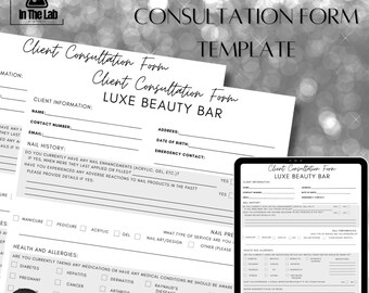 Editable Client Consultation Form Template for Nail Technicians Edit in ...