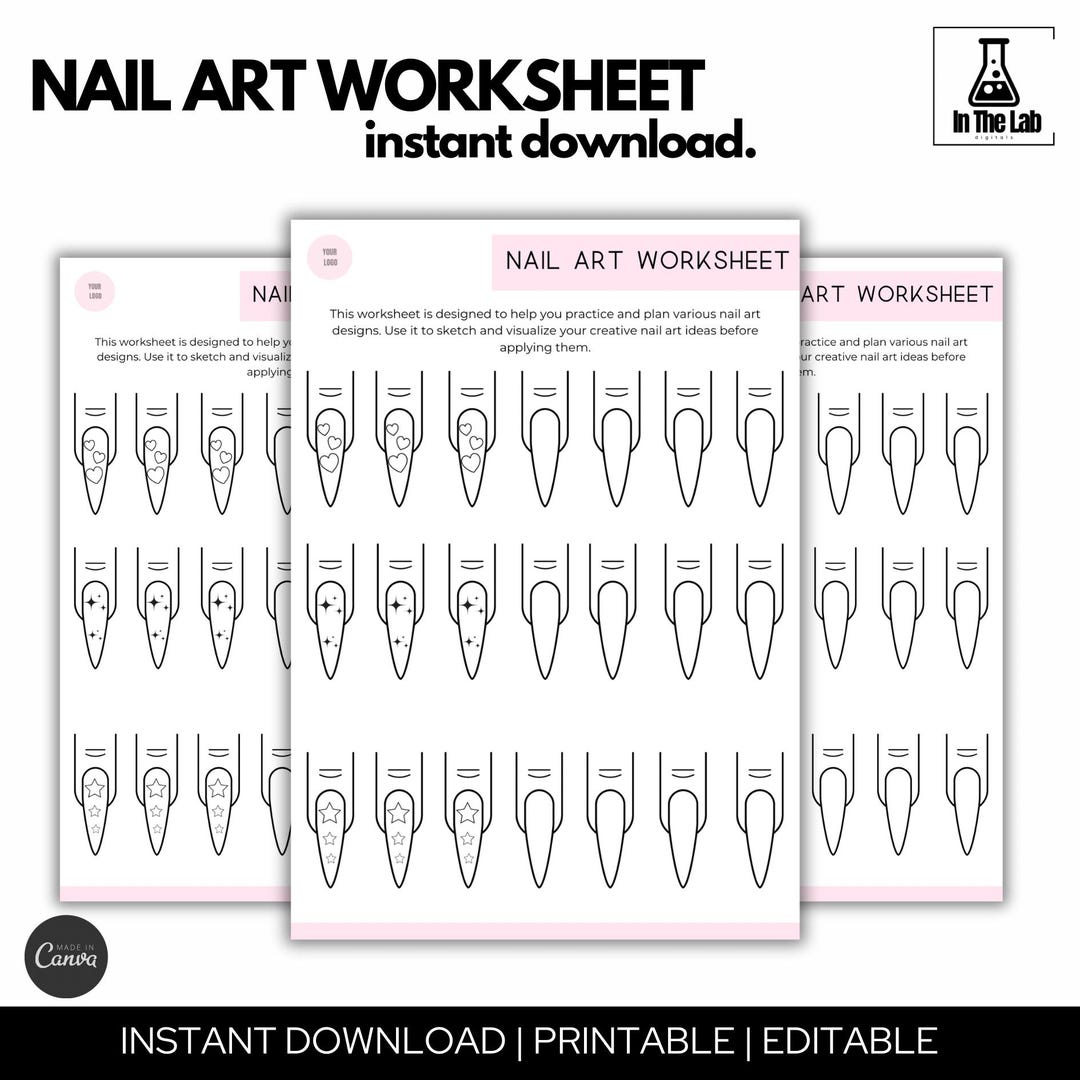 Nail Art Worksheet - Etsy