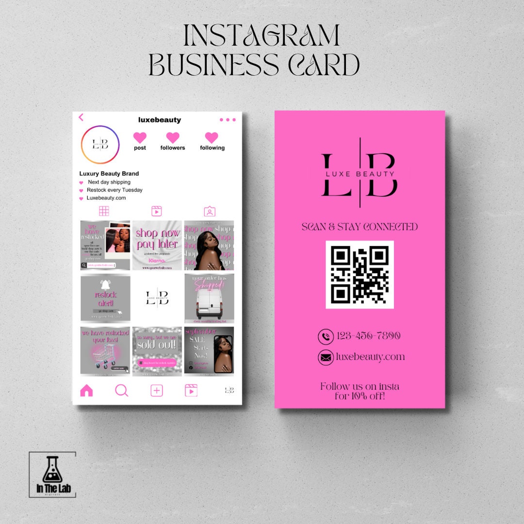 Instagram Business Cards 50 Printed Business Cards 2.6 X 4.5 in 260 Gsm ...