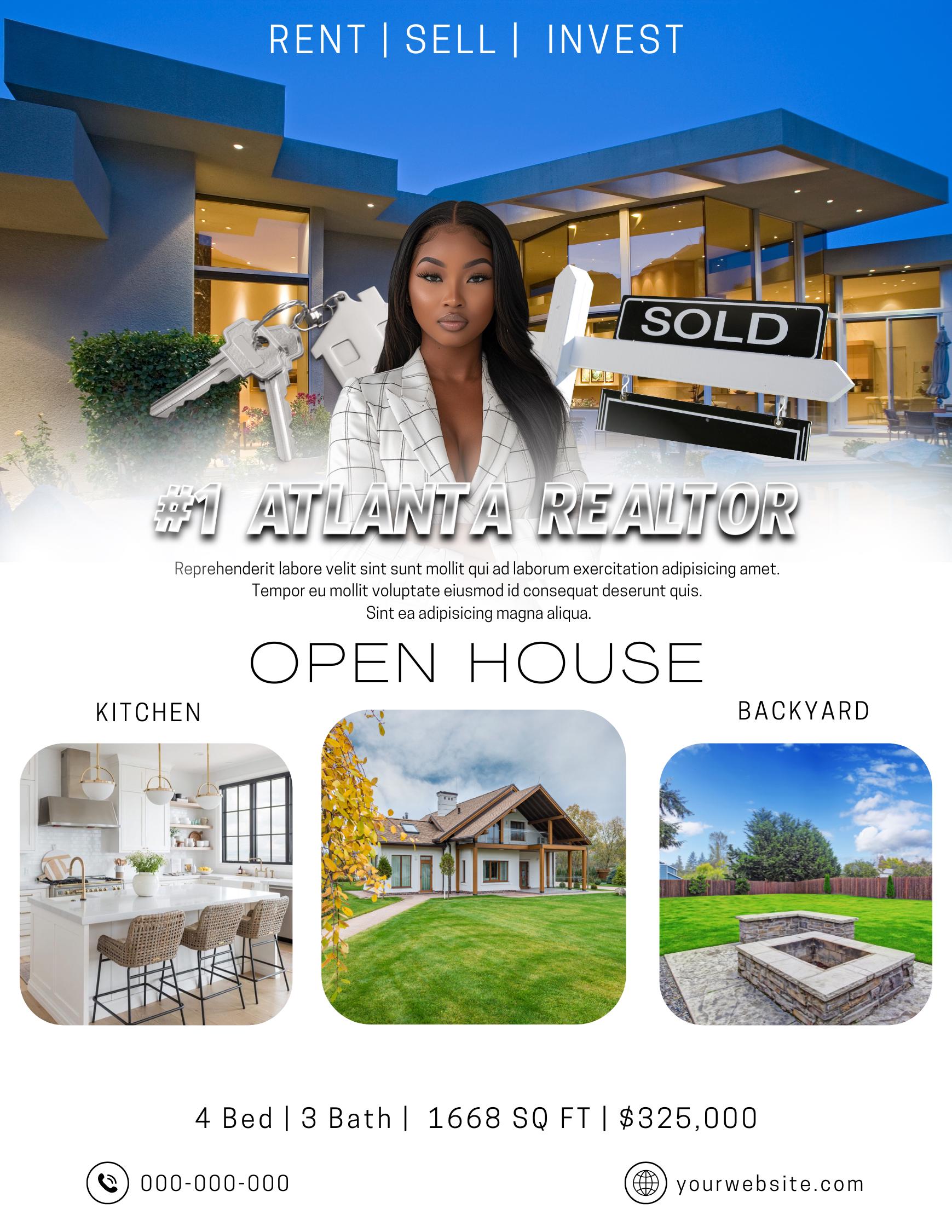 Editable Open House Flyer Template: Real Estate Marketing (digital ...