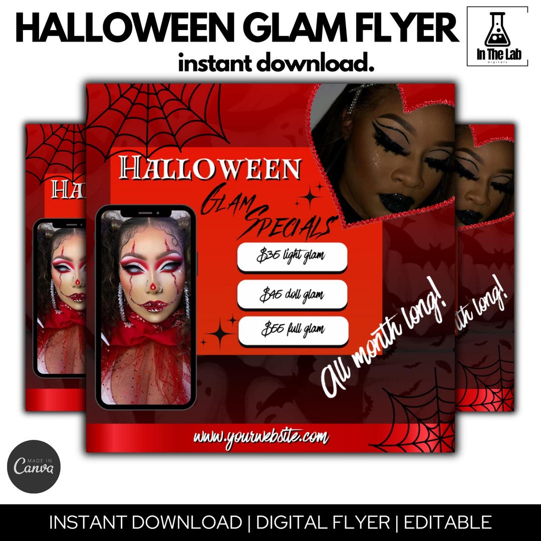 DIY Halloween Glam Makeup Flyer Template (digital Download) - Etsy