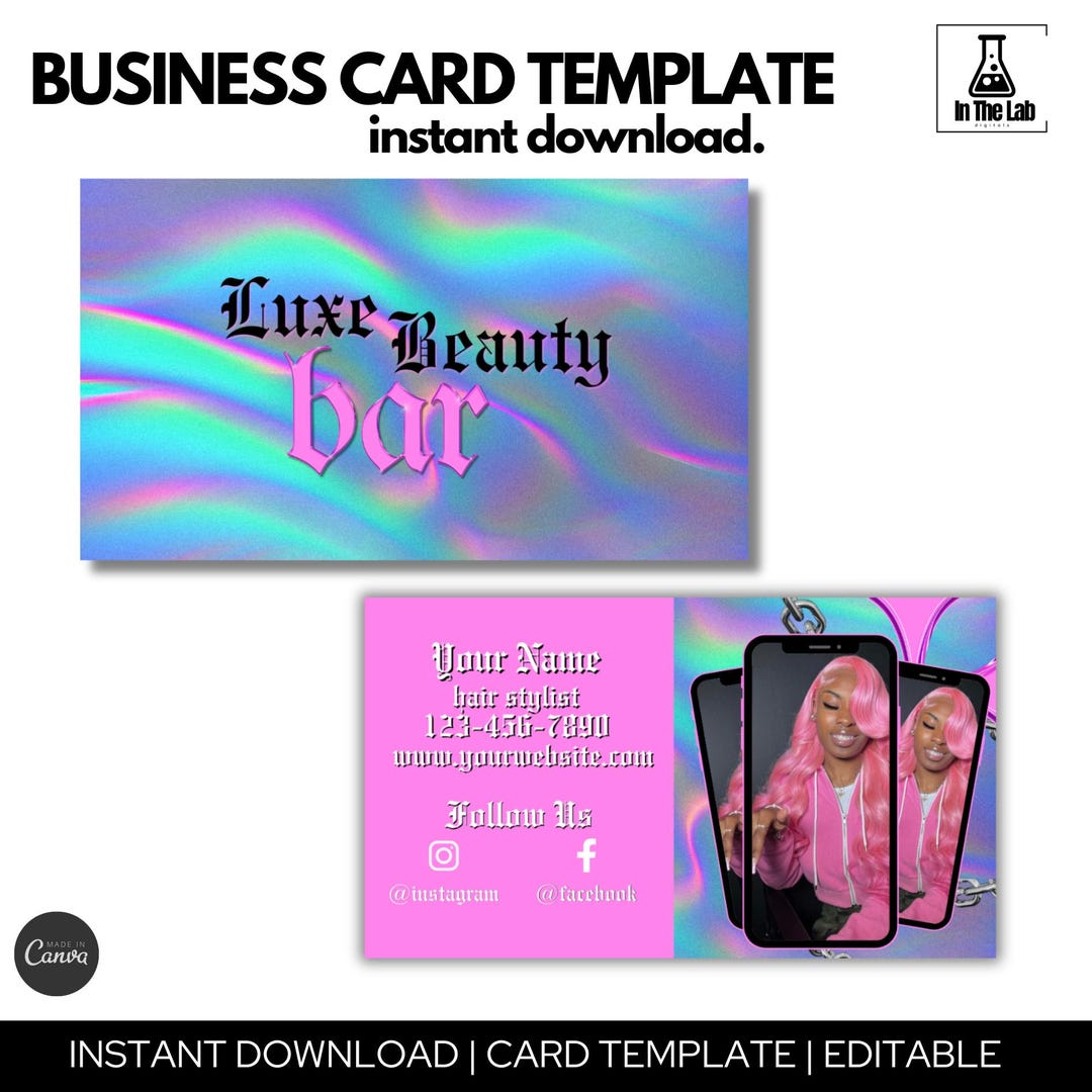 Editable Business Card Template Y2K Business Card Template - Etsy