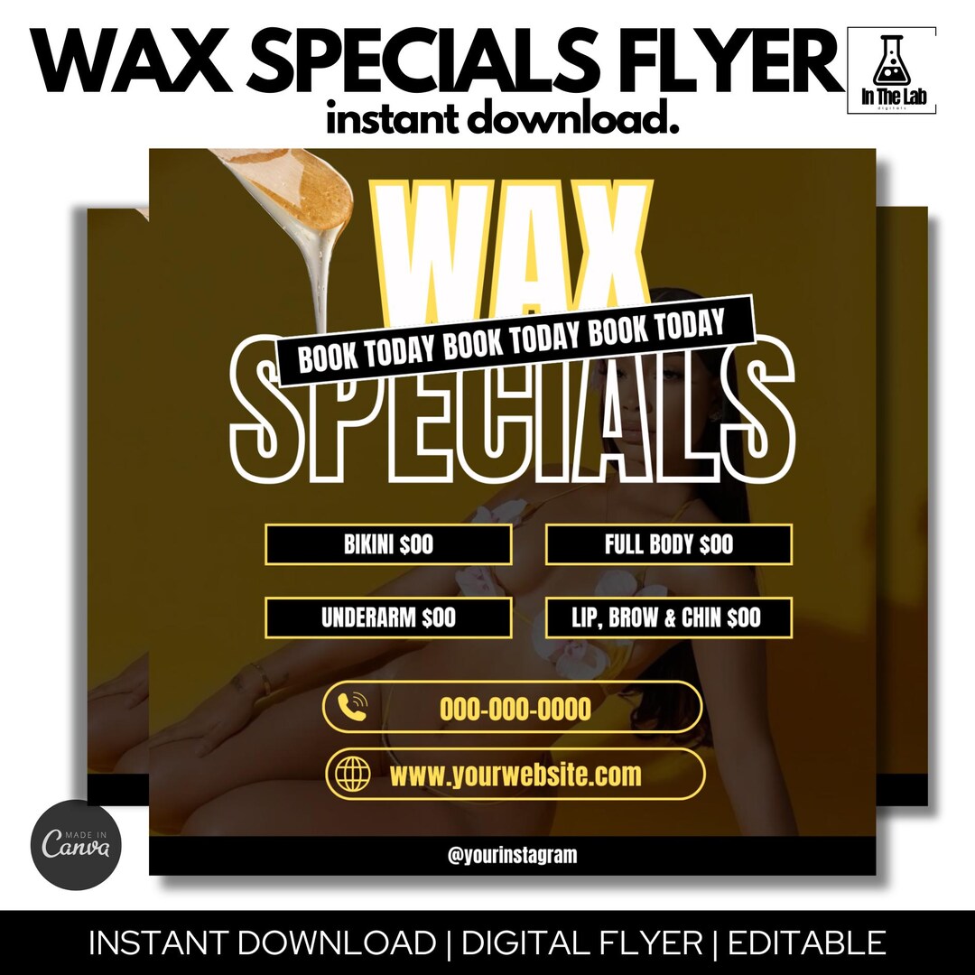 Wax Flyer | Wax Special Flyer | Wax Booking Flyer | Wax Social Flyer - Etsy