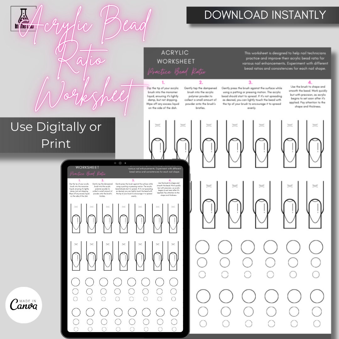 Printable Acrylic Bead Ratio Worksheet - Etsy
