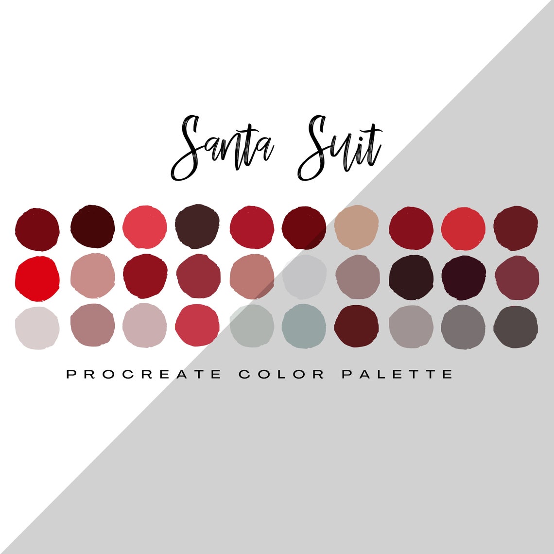 Santa Suit Procreate Palette, 30 Color Swatches, Digital Download - Etsy