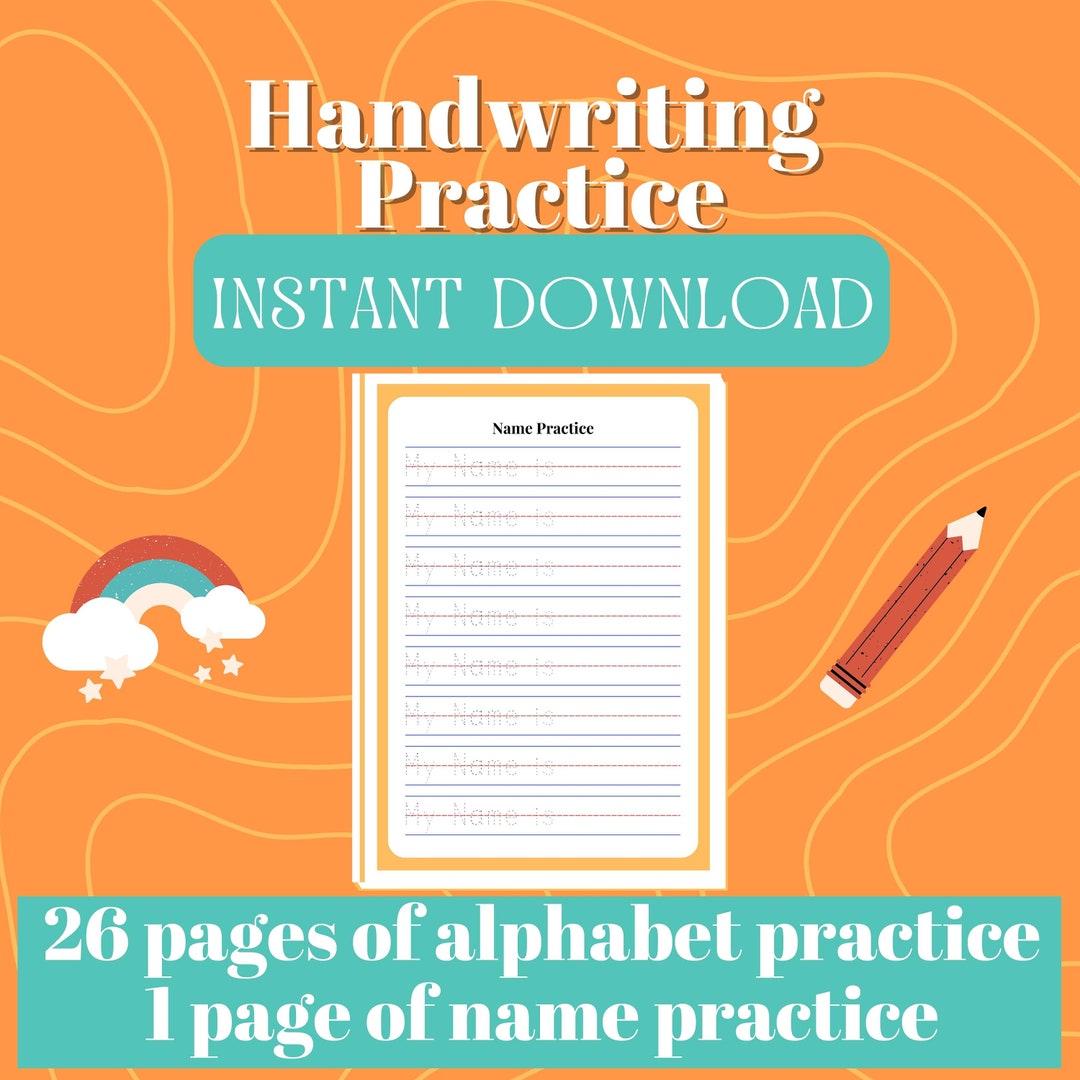 Handwriting Practice Printable Digital Download - Etsy