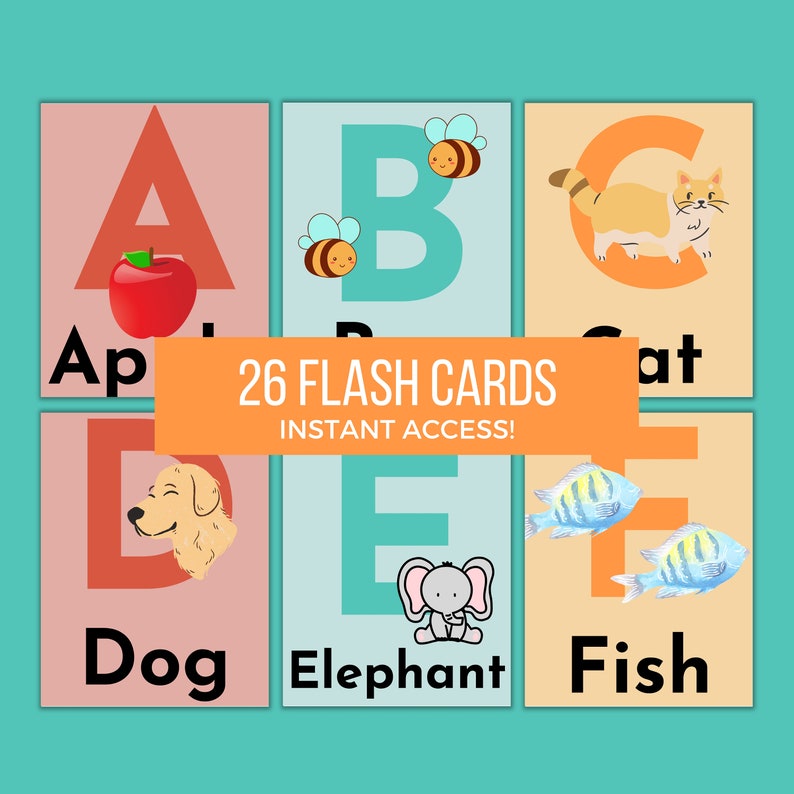 Preschool Alphabet Flashcards Digital Download - Etsy