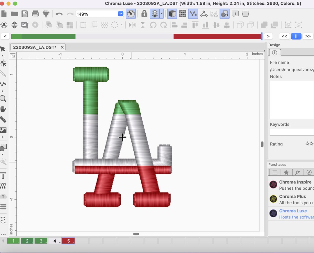 LA Embroidery Design - Etsy