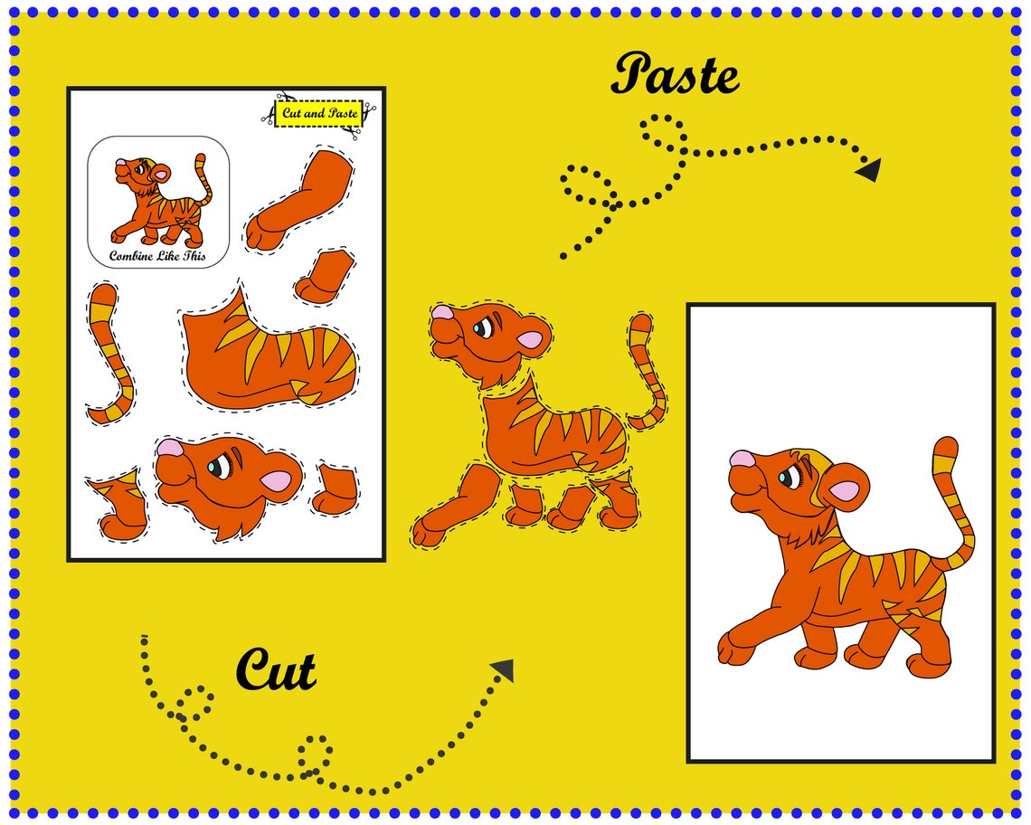 Printable Cut and Paste Animals Worksheets for Kids, Preschool ...