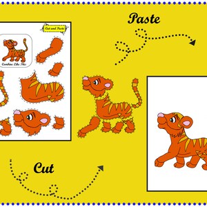 Printable Cut and Paste Animals Worksheets for Kids, Preschool ...