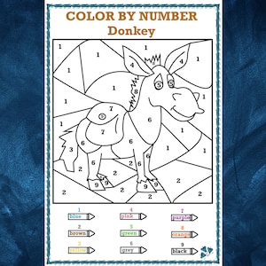 Color Animals by Number Part 2, Color by Number Activities, Printable ...