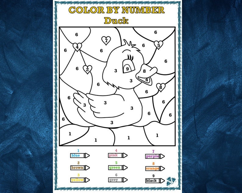 Color Animals by Number, Color by Number Activities, Printable Color ...