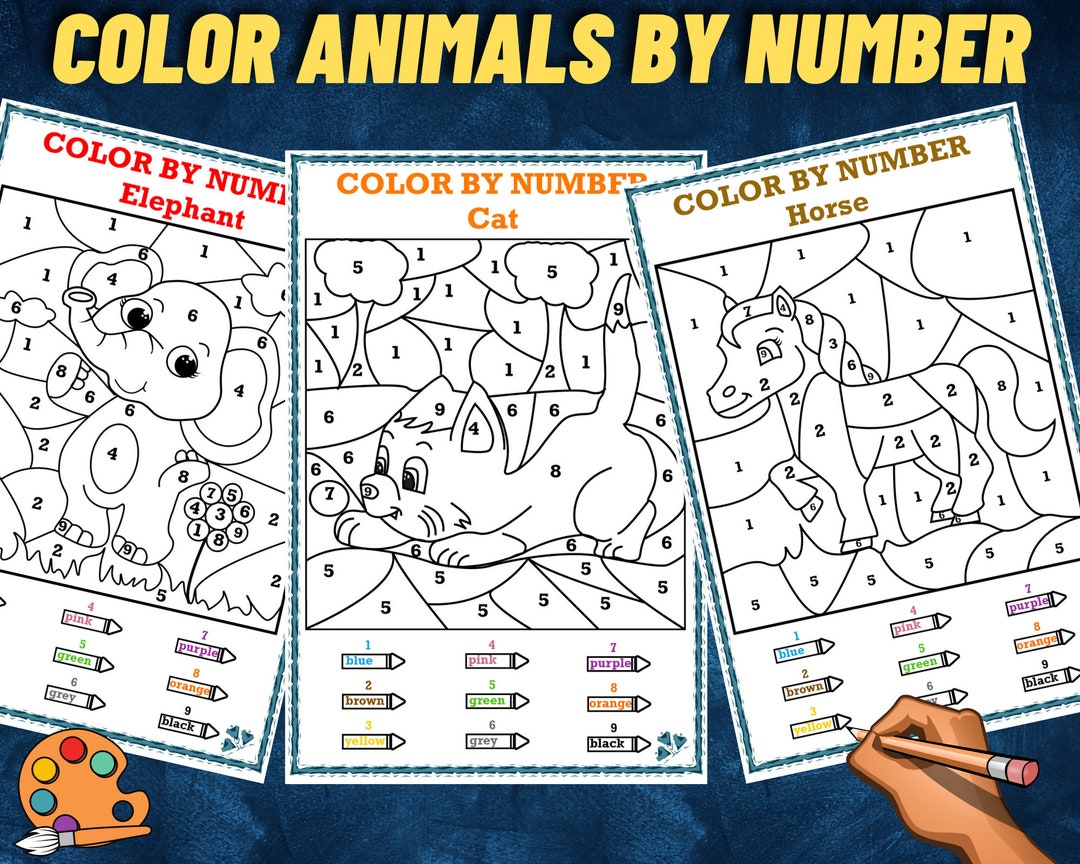 Color Animals by Number, Color by Number Activities, Printable Color ...