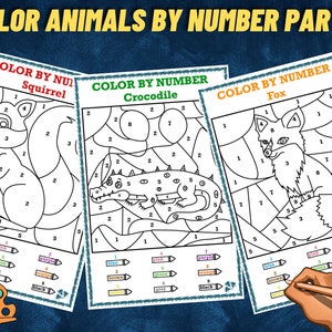 Color Animals by Number Part 2, Color by Number Activities, Printable ...