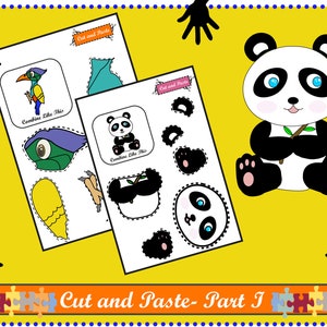 Printable Cut and Paste Animals Worksheets for Kids, Preschool ...