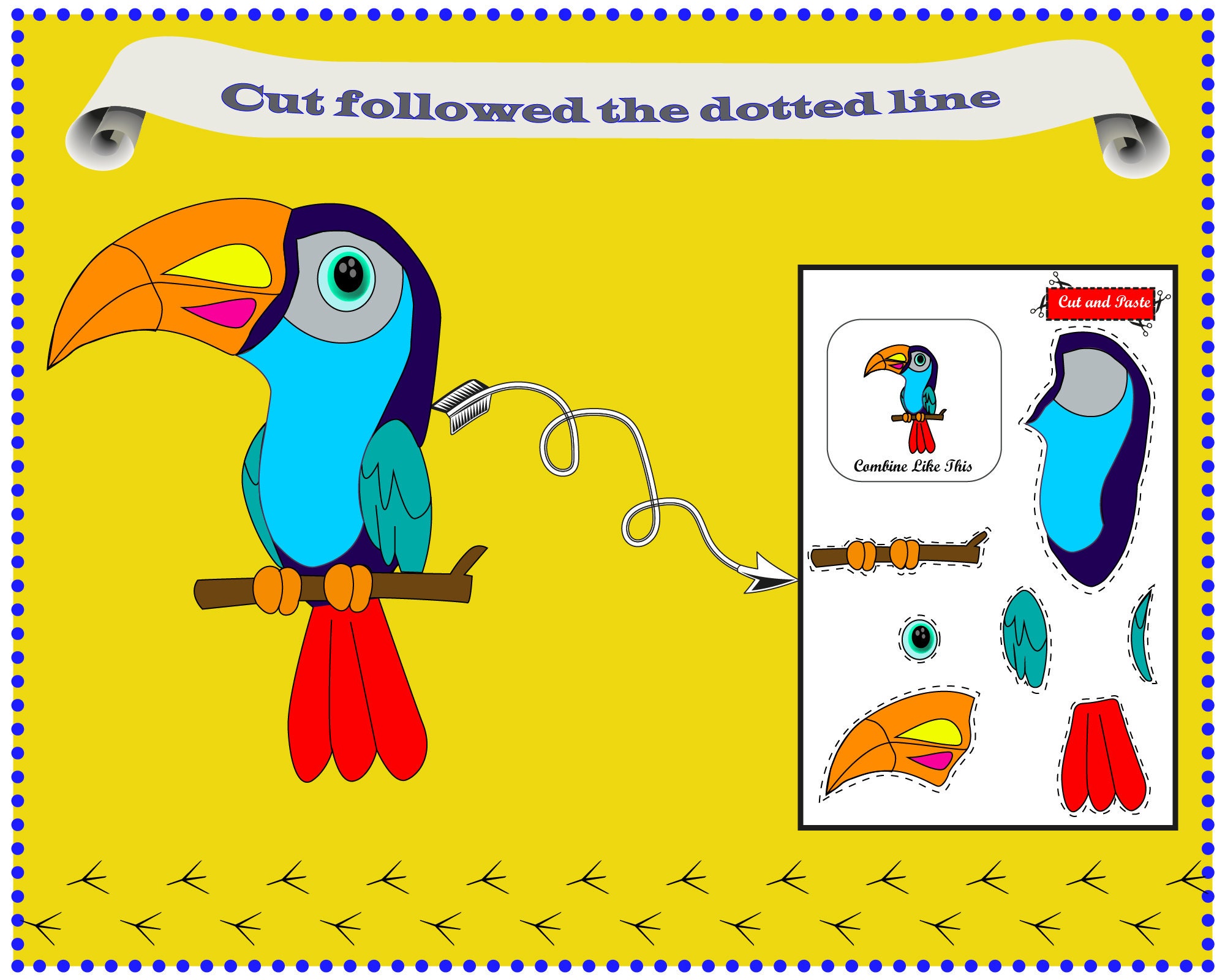 Printable Cut and Paste Animals Worksheets for Kids, Preschool ...
