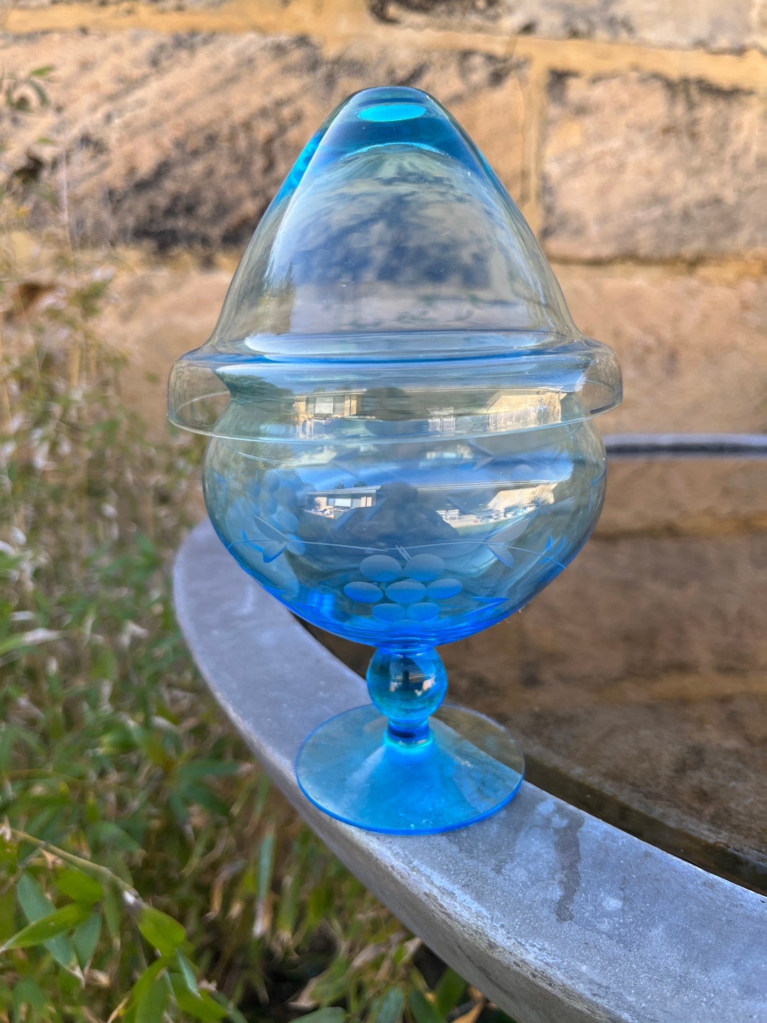 Vintage Prawn Cocktail/dessert/bon Bon Bowl, Elegegant Etched Glass ...