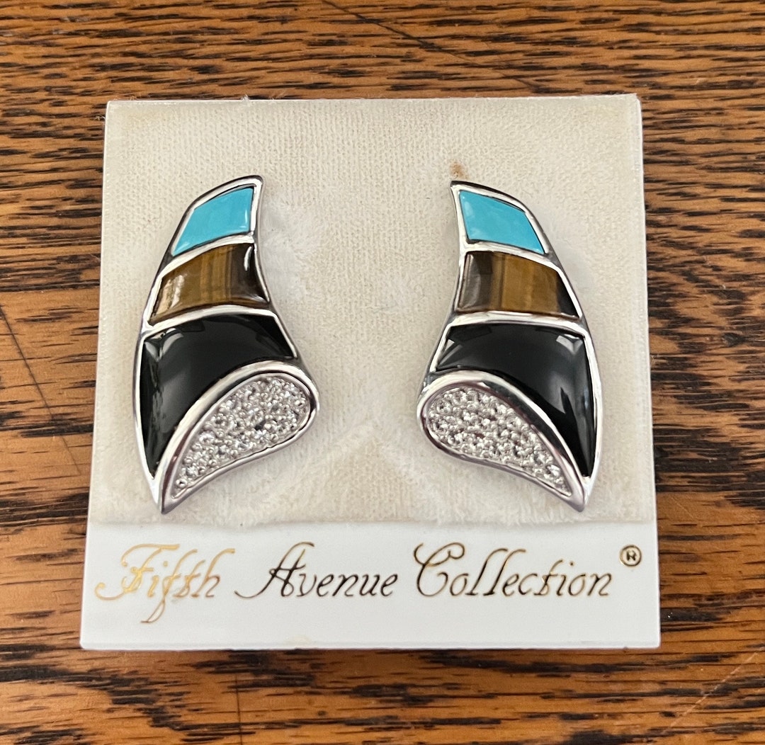 Vintage Butler Fifth Avenue Collection Gemstone and Diamante Earrings ...