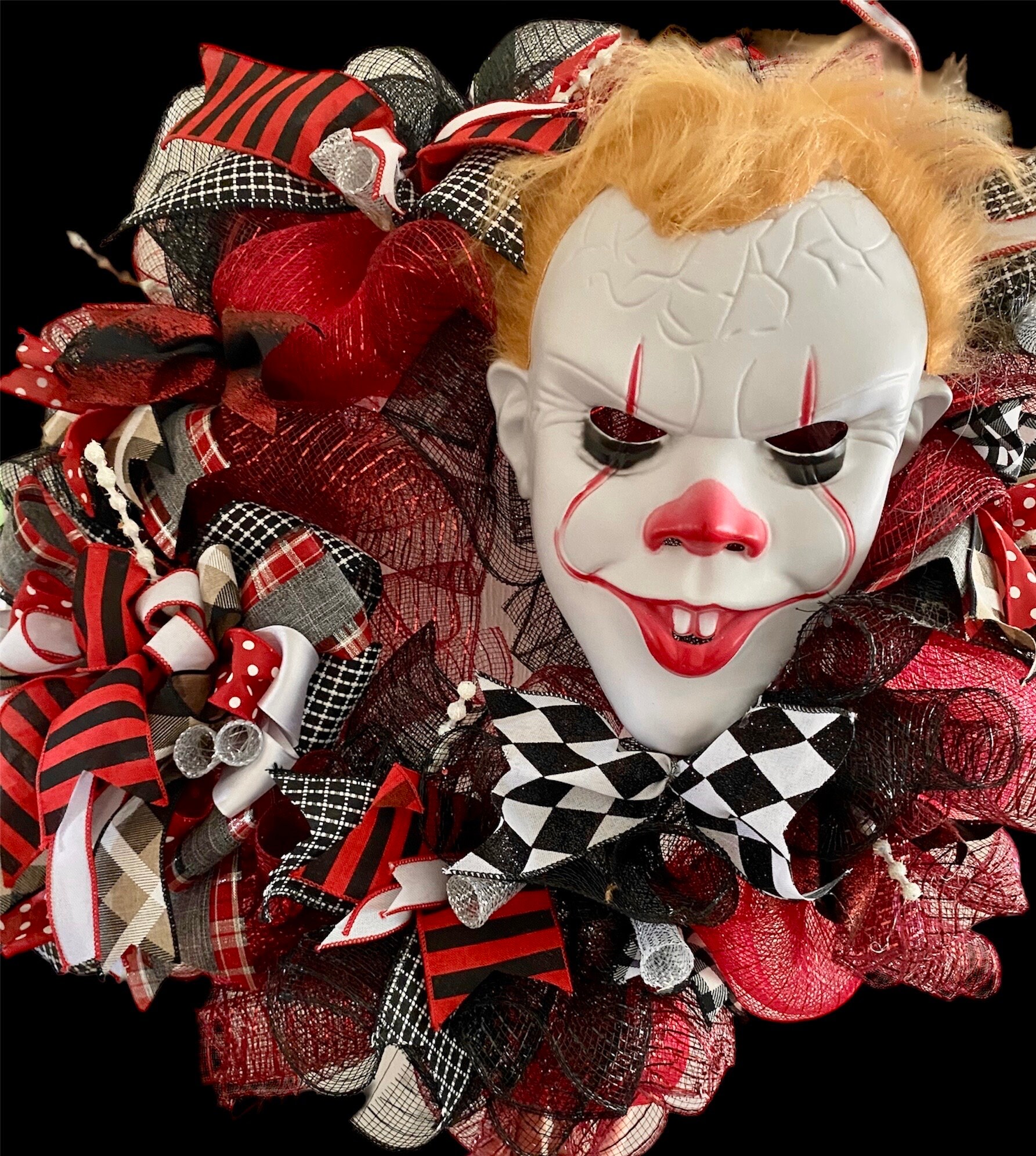 Scary Clown Halloween Wreath, Similar or Customized - Etsy