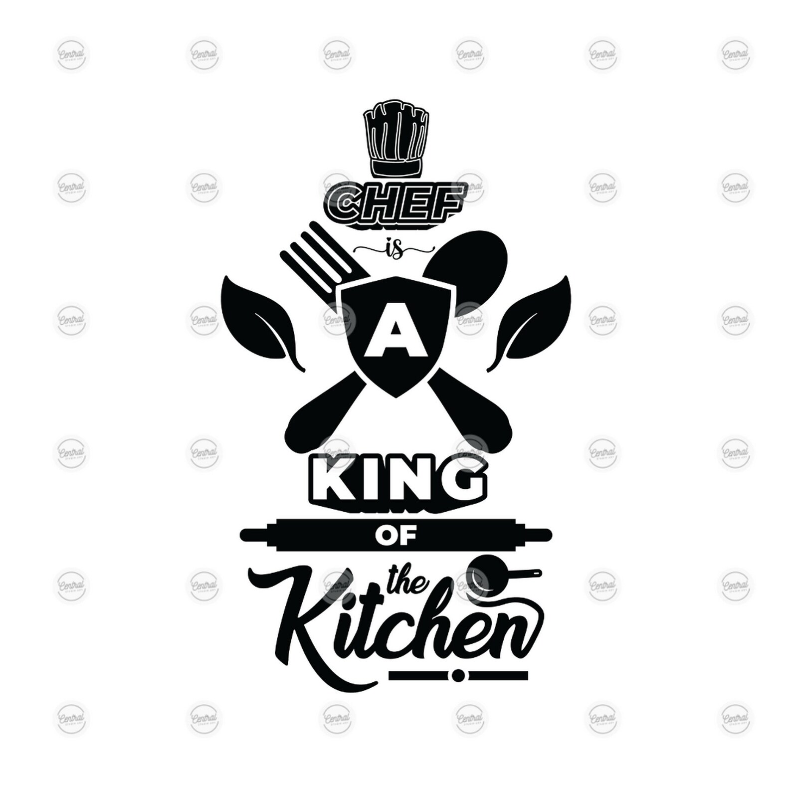 Chef Is A King Of The Kitchen Text Motivational Inspirational | Etsy