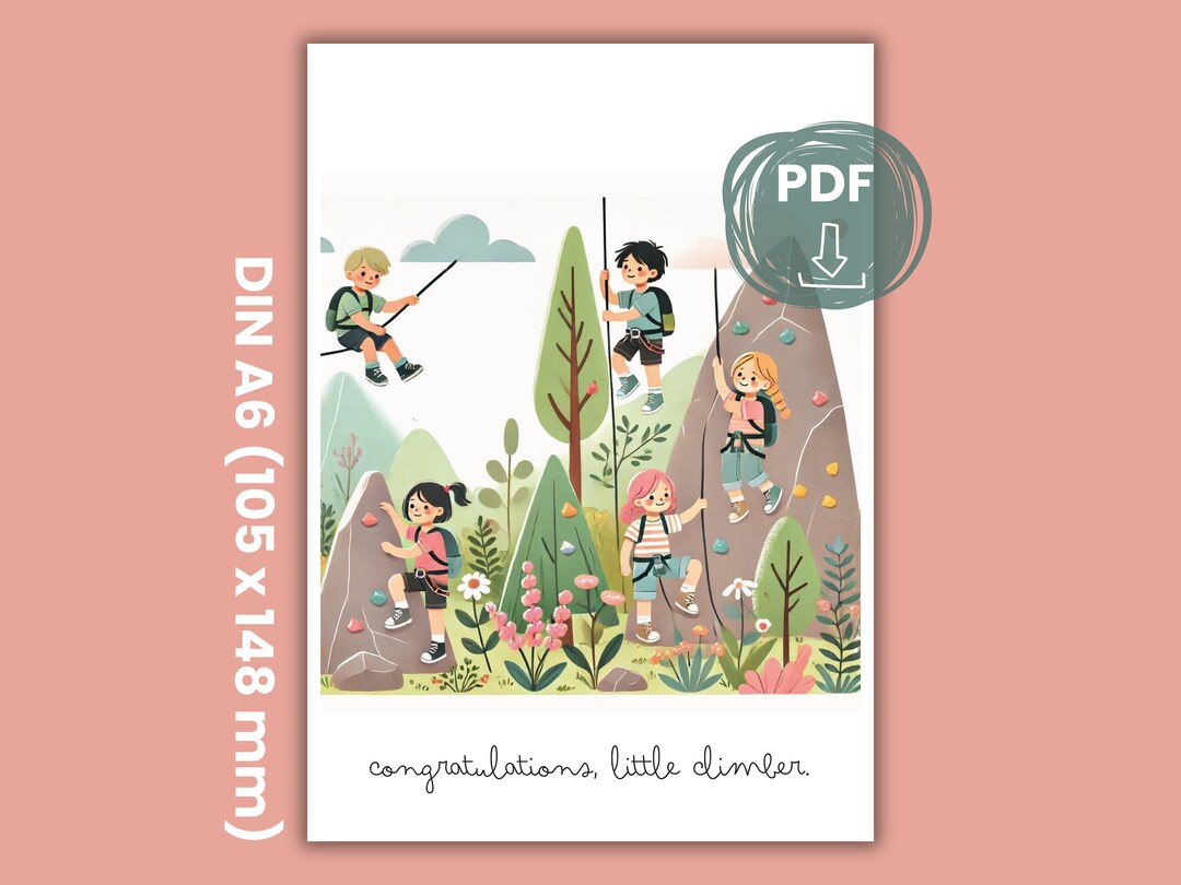 Congratulations Card Climbing Party | Climber Children Birthday Boulder ...