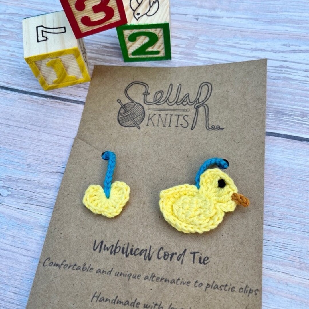 Duck and Heart, Crochet Umbilical Cord Tie, 100 % Cotton, Unique and ...