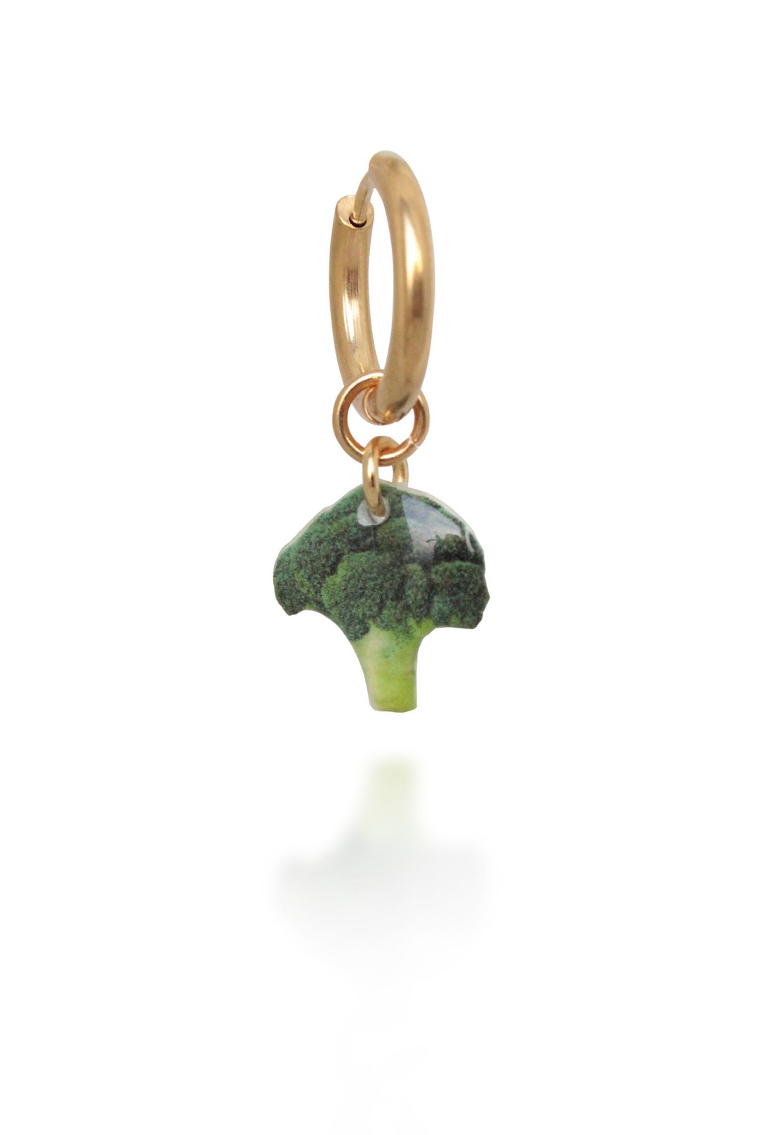 Tiny Broccoli Hoop Earrings, Summer Necklace, Unusual Handmade Jewelry ...