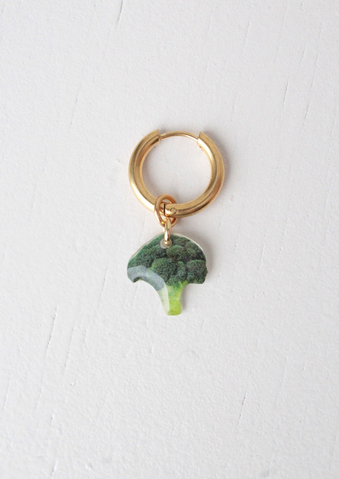 Tiny Broccoli Hoop Earrings, Summer Necklace, Unusual Handmade Jewelry ...